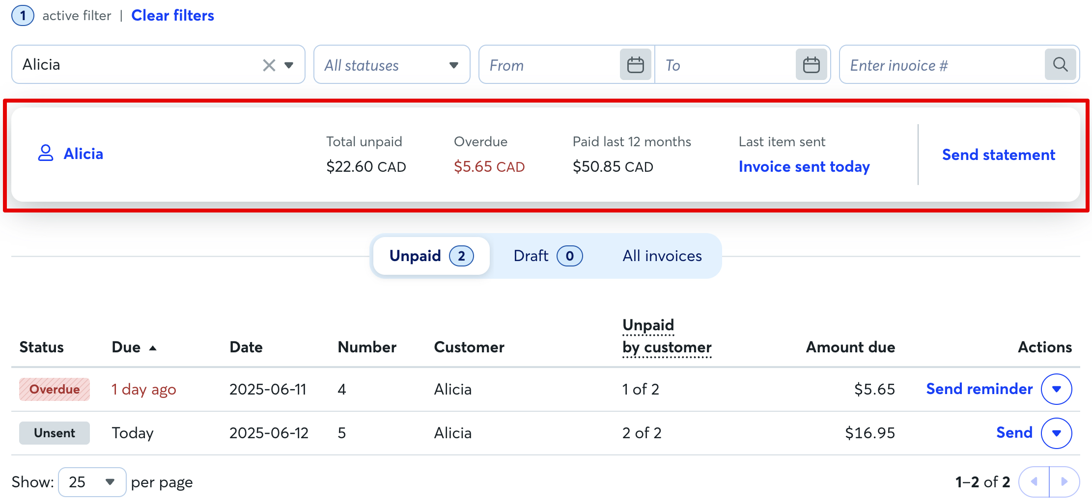 View a customer's invoicing summary – Help Center